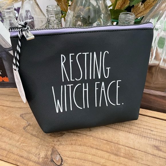 Rae Dunn | Bags | Rae Dunn Resting Witch Face Black Makeup Bag | Poshmark